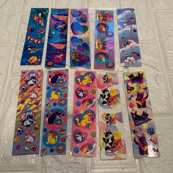 Lisa Frank | Other | Vintage Lisa Frank Sticker Strip Sheet Lot | Poshmark